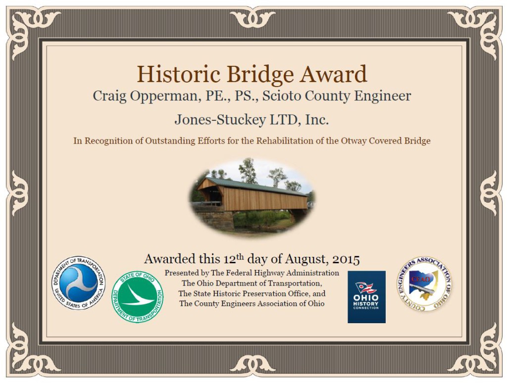 Otway Covered Bridge Receives Multiple Awards – The Righter Company